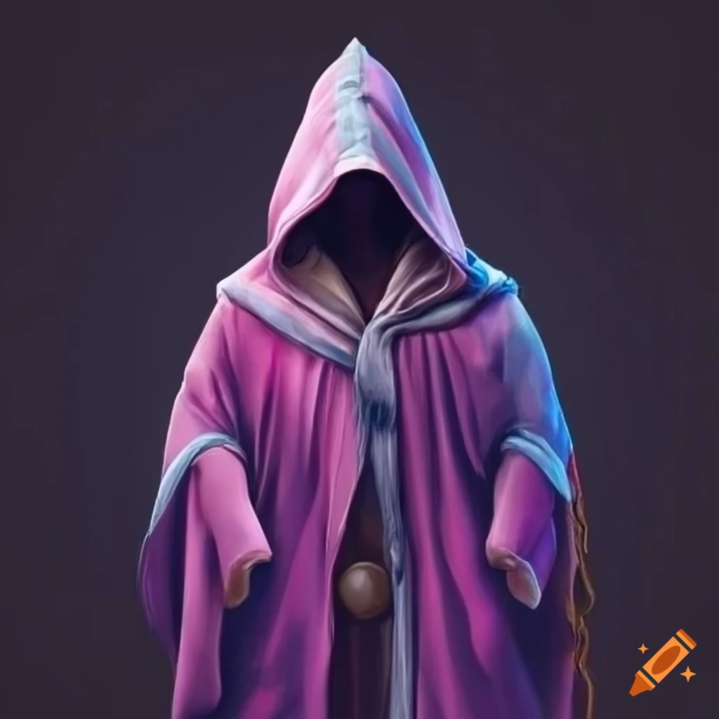 Hooded figure in a nebula styled robe with cat ears on Craiyon