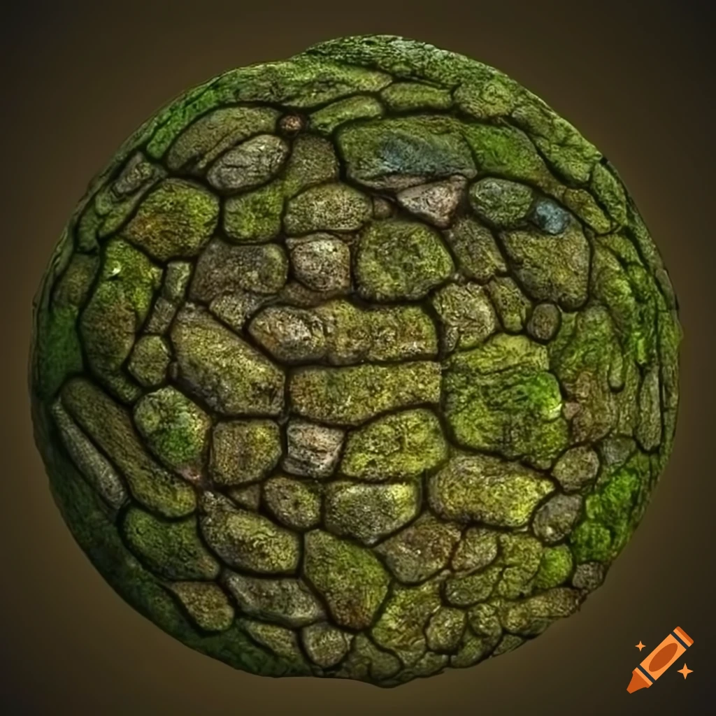 Ancient moss texture on stone in digital 2d art on Craiyon