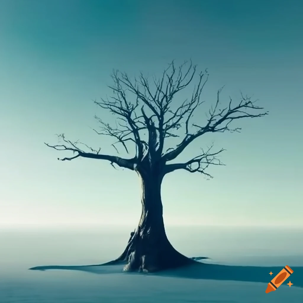 Surreal tree with human-like branches reaching towards the sky on Craiyon