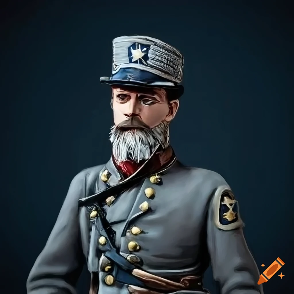 Confederate officer in gray uniform from 1862 on Craiyon