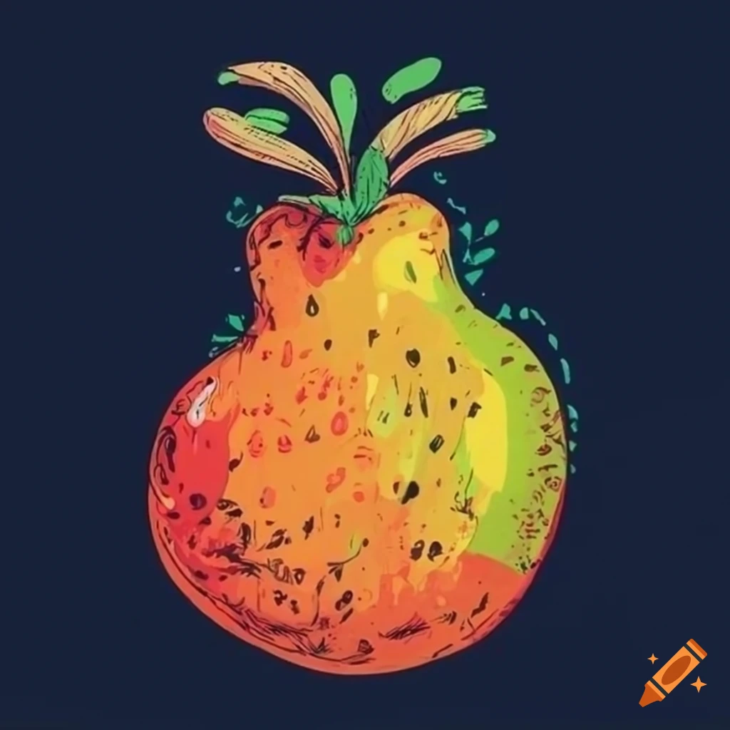 Retro vintage graphic tee design with hand-drawn fruit and inspiring ...