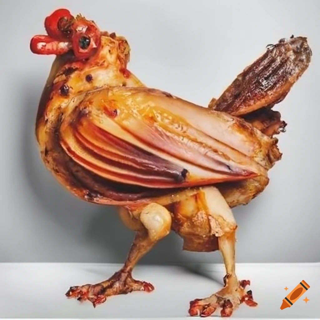 Man with chicken features on Craiyon