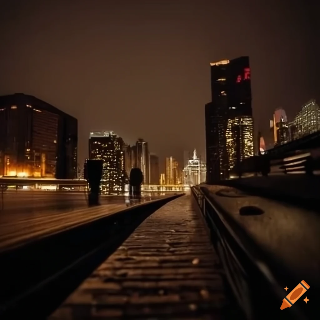 Deserted cityscape at night with a sense of isolation on Craiyon