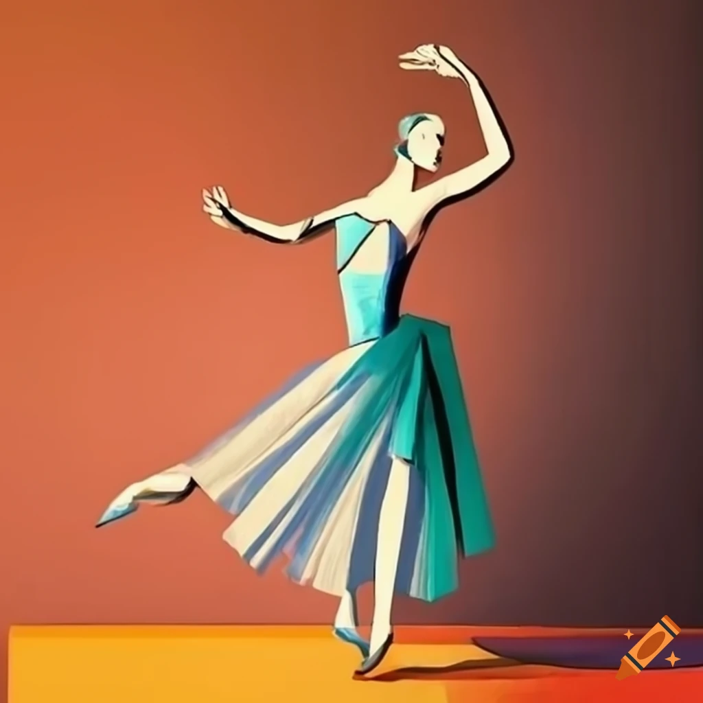 Elegant ballerina in a captivating Picasso cubist style on Craiyon