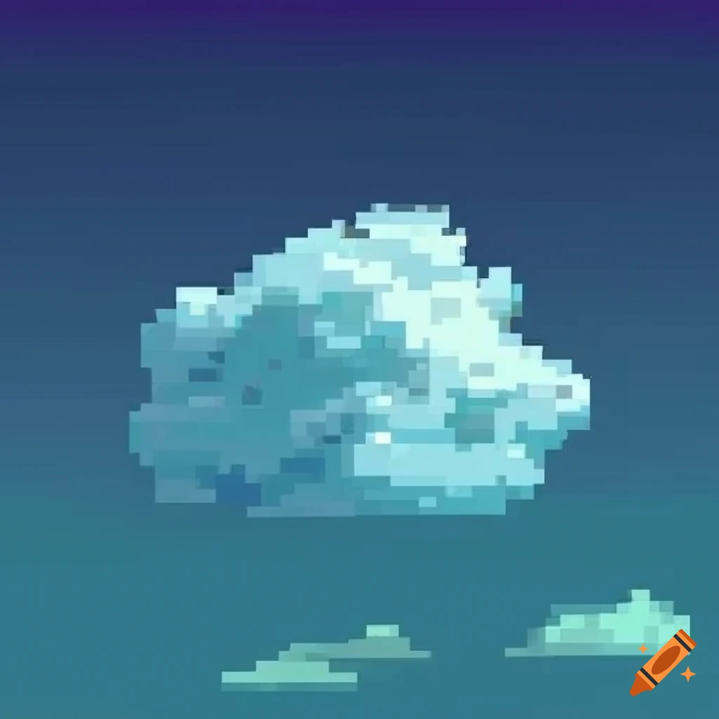 Hyper-realistic cloud formation in pixel art style on Craiyon