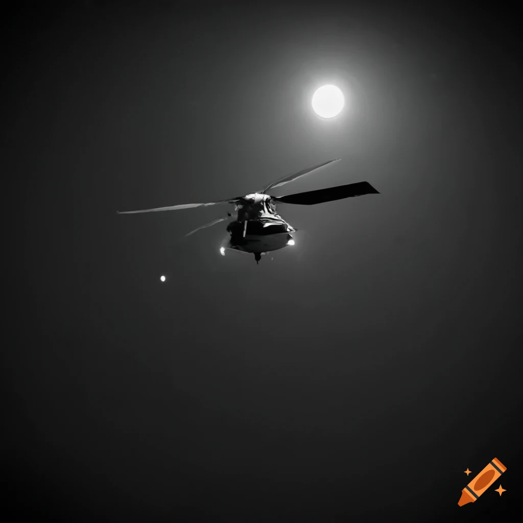 NASA helicopter hovering over the moon's surface on Craiyon