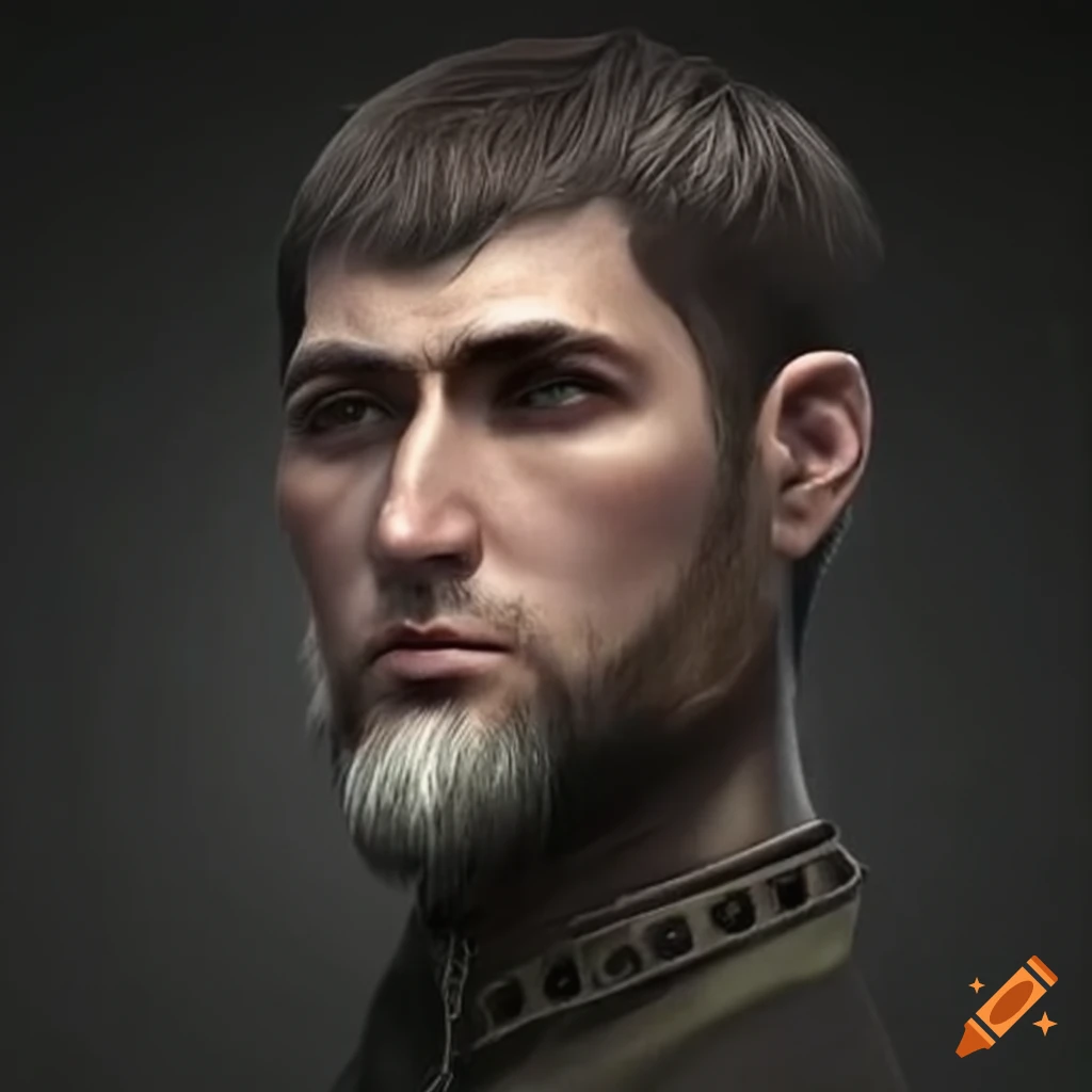 Chechen man in side profile on Craiyon