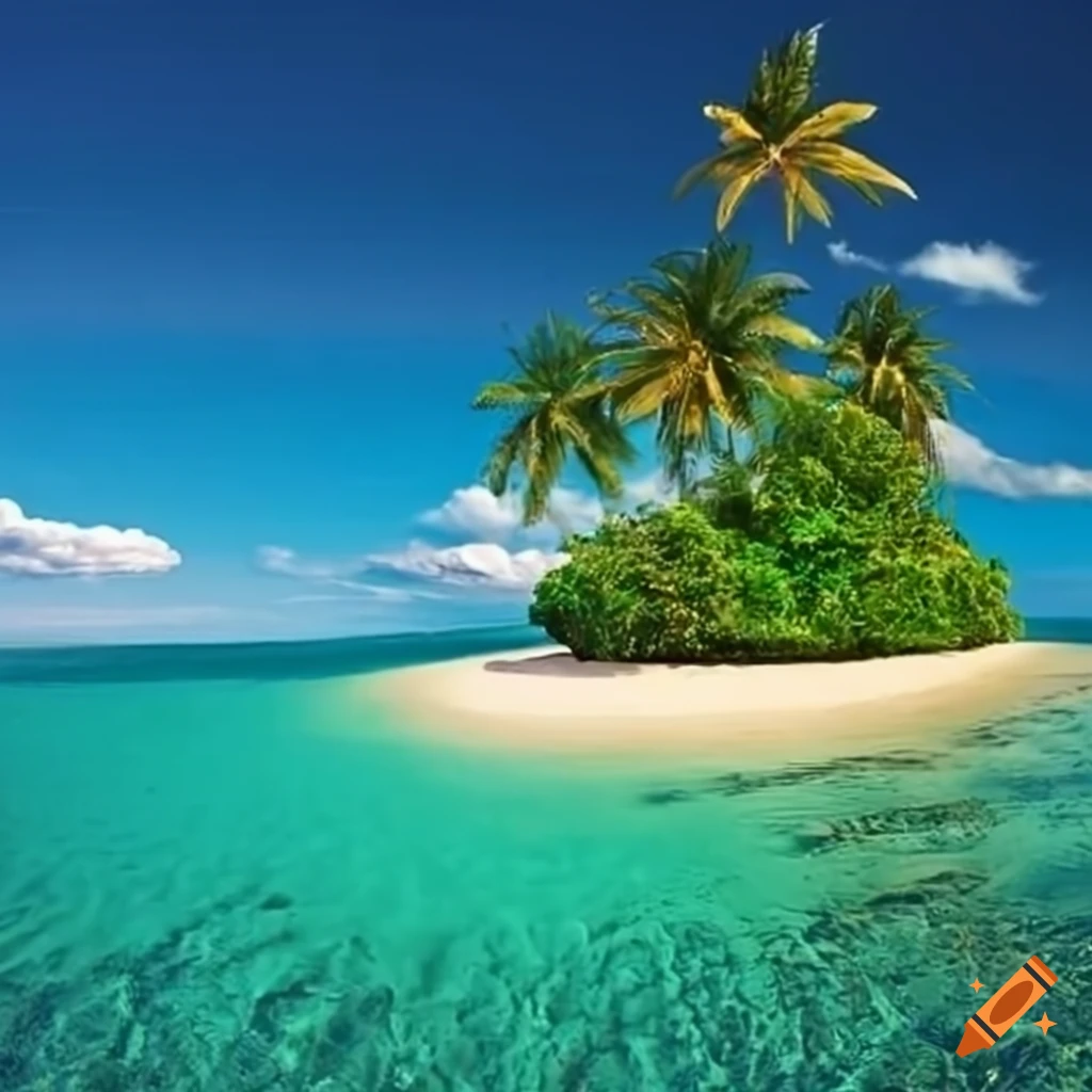 Beautiful island view on Craiyon