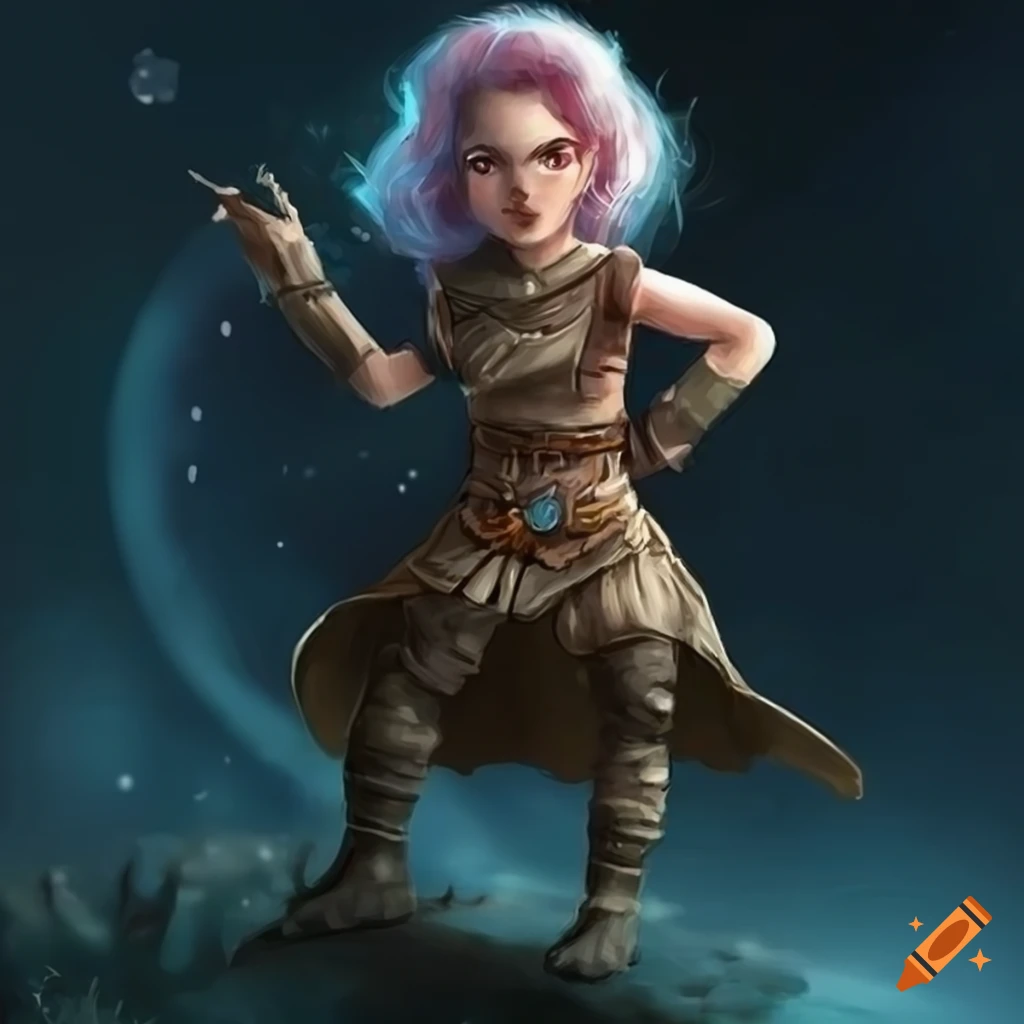 Female halfling from the astral plane on Craiyon