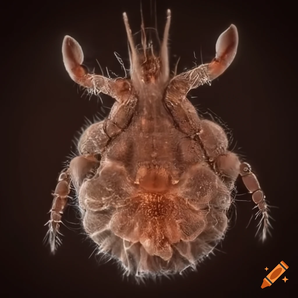 Dust mite microscopic close-up on Craiyon