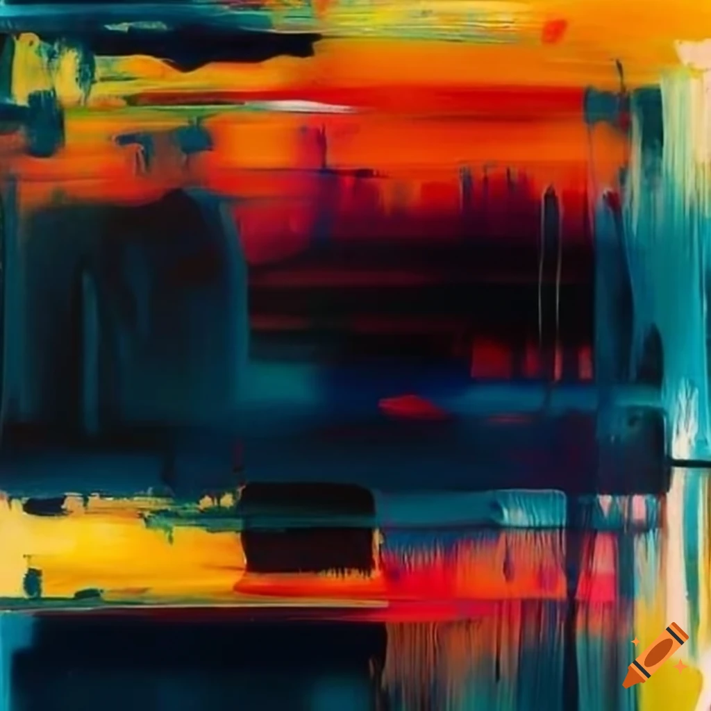 Abstract painting in the style of gerhard richter on Craiyon