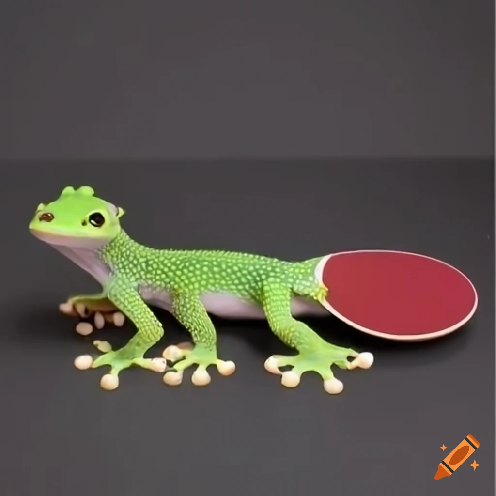 Gecko playing ping pong on Craiyon