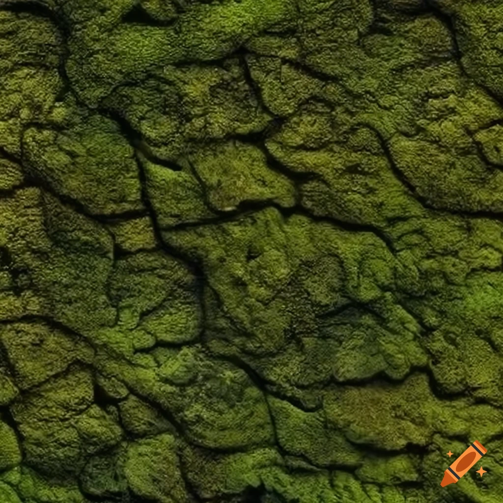 Ancient moss texture on stone in digital 2d art on Craiyon