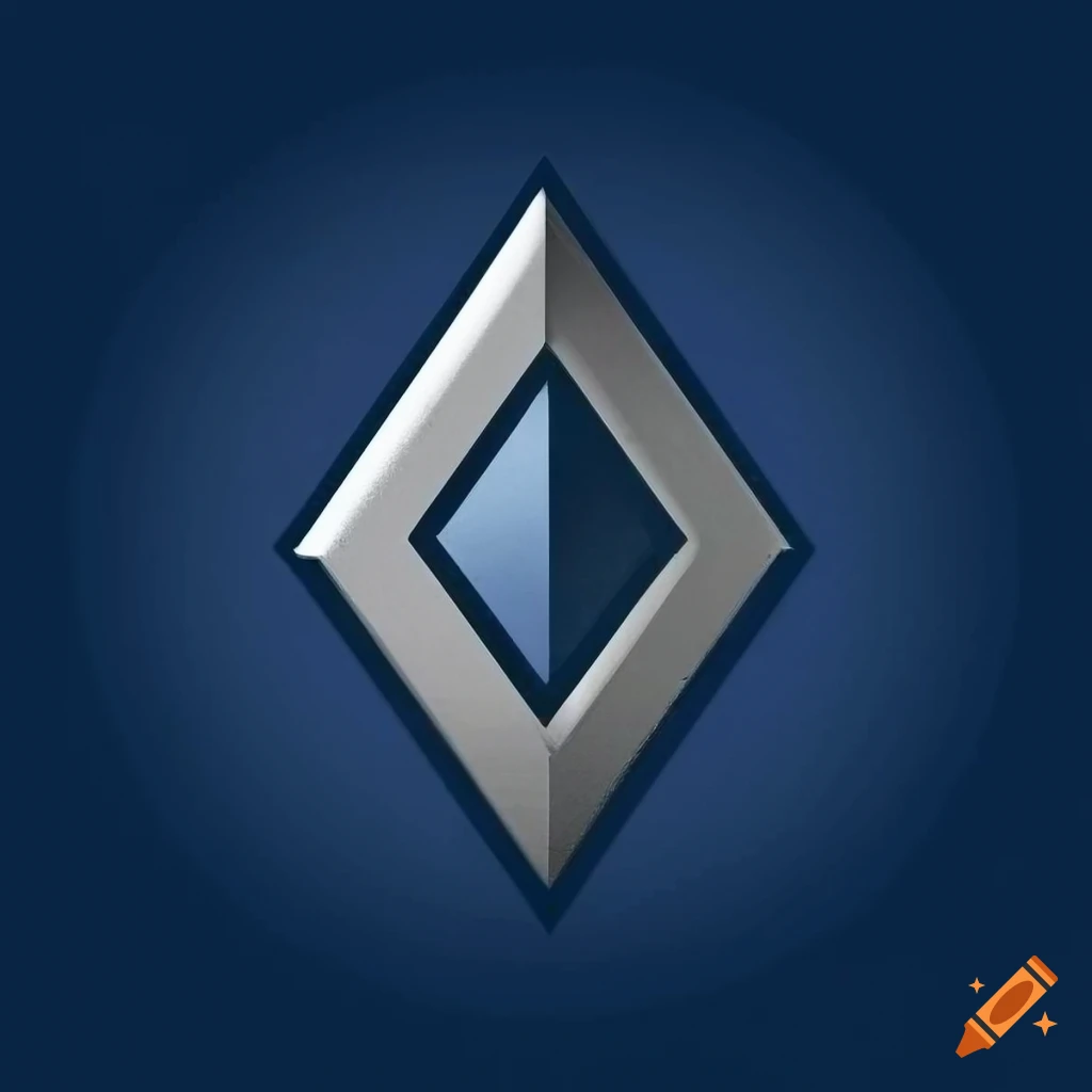 Dark gray emblem on a dark blue background on Craiyon