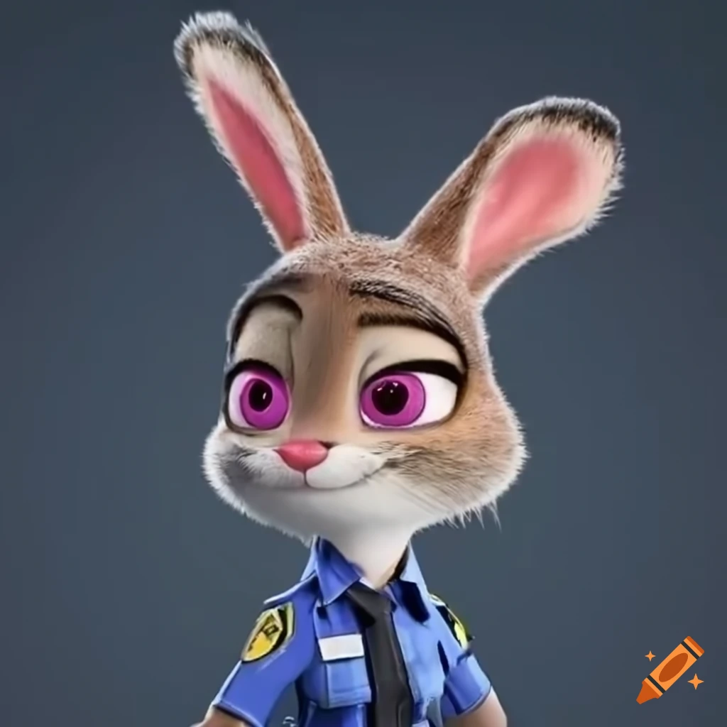 Zootopia judy rabbit in police suit on Craiyon