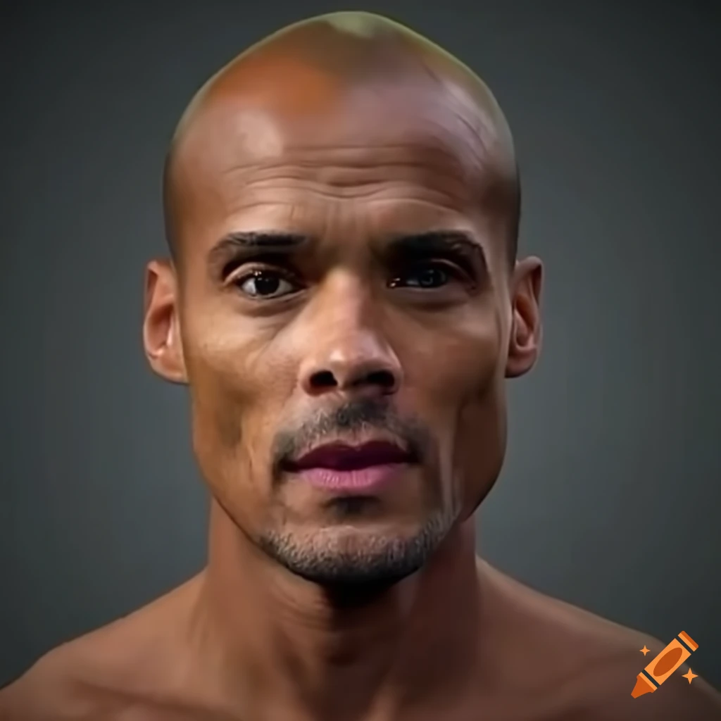 Cartoon style illustration of David Goggins in an interview on Craiyon