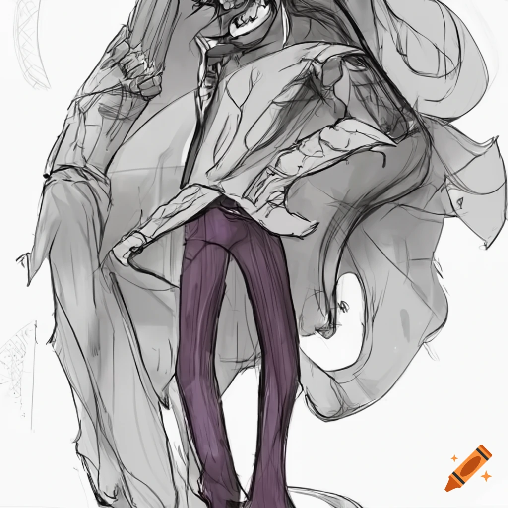 Absurd character sketch in full body view on Craiyon