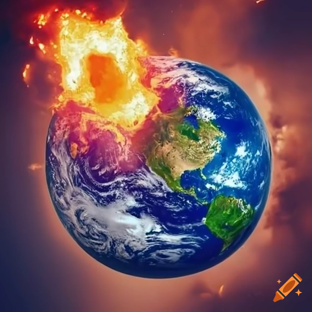 Exploding earth on Craiyon