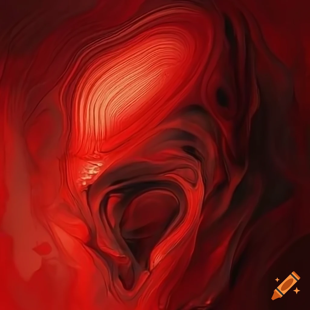 Unique red abstract apparition in high resolution on Craiyon