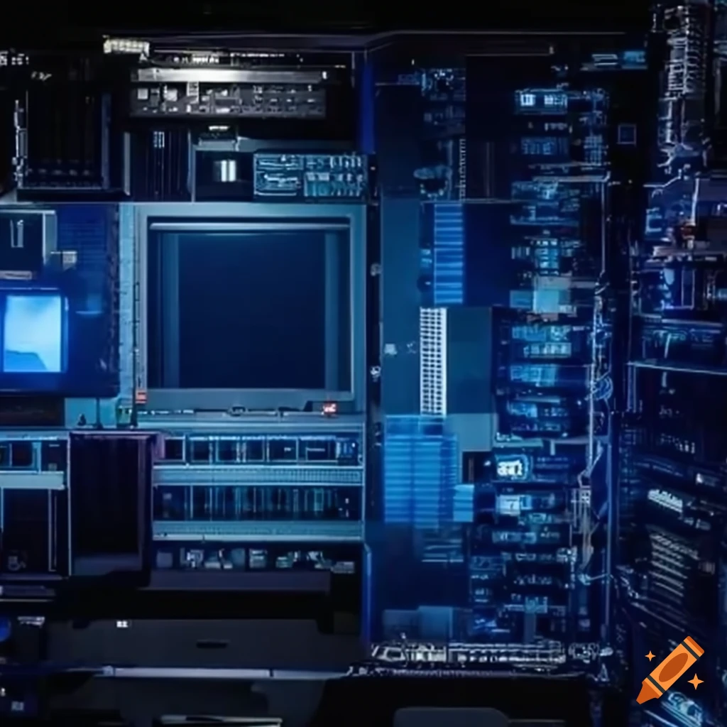 High-tech command center on Craiyon