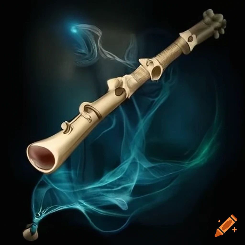 Bone flute infused with a siren's voicebox on Craiyon