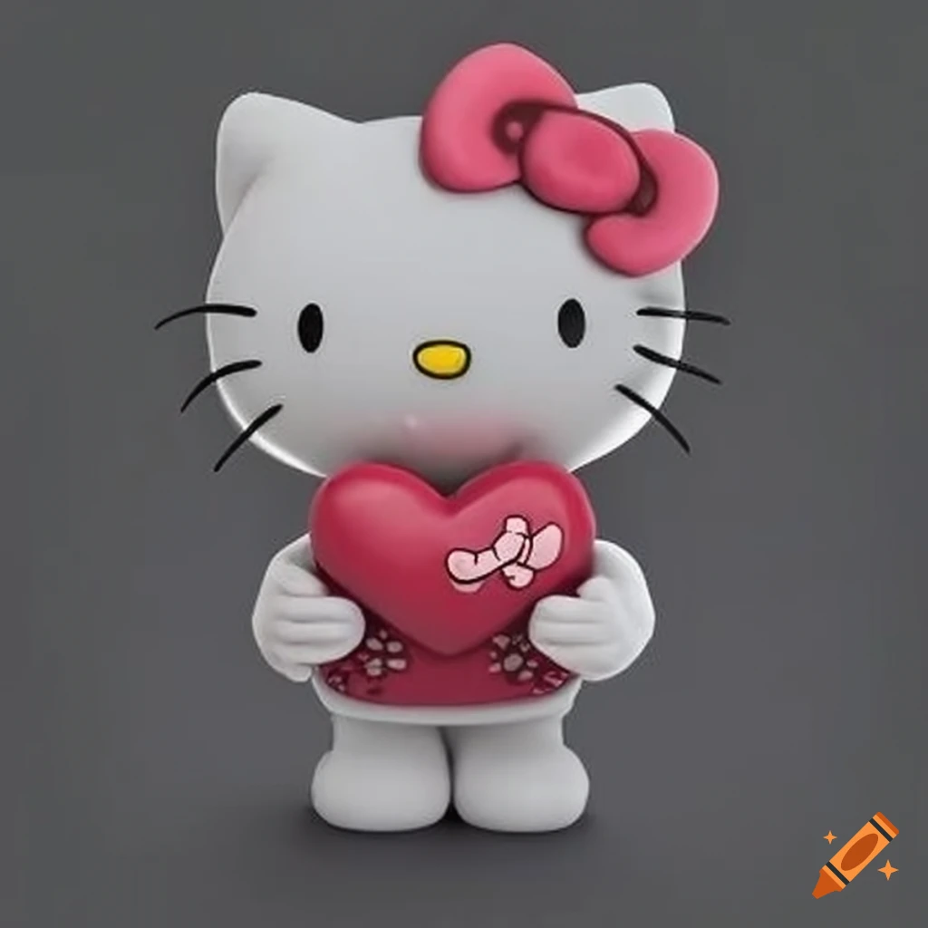 Hello kitty making a heart with her hands on Craiyon