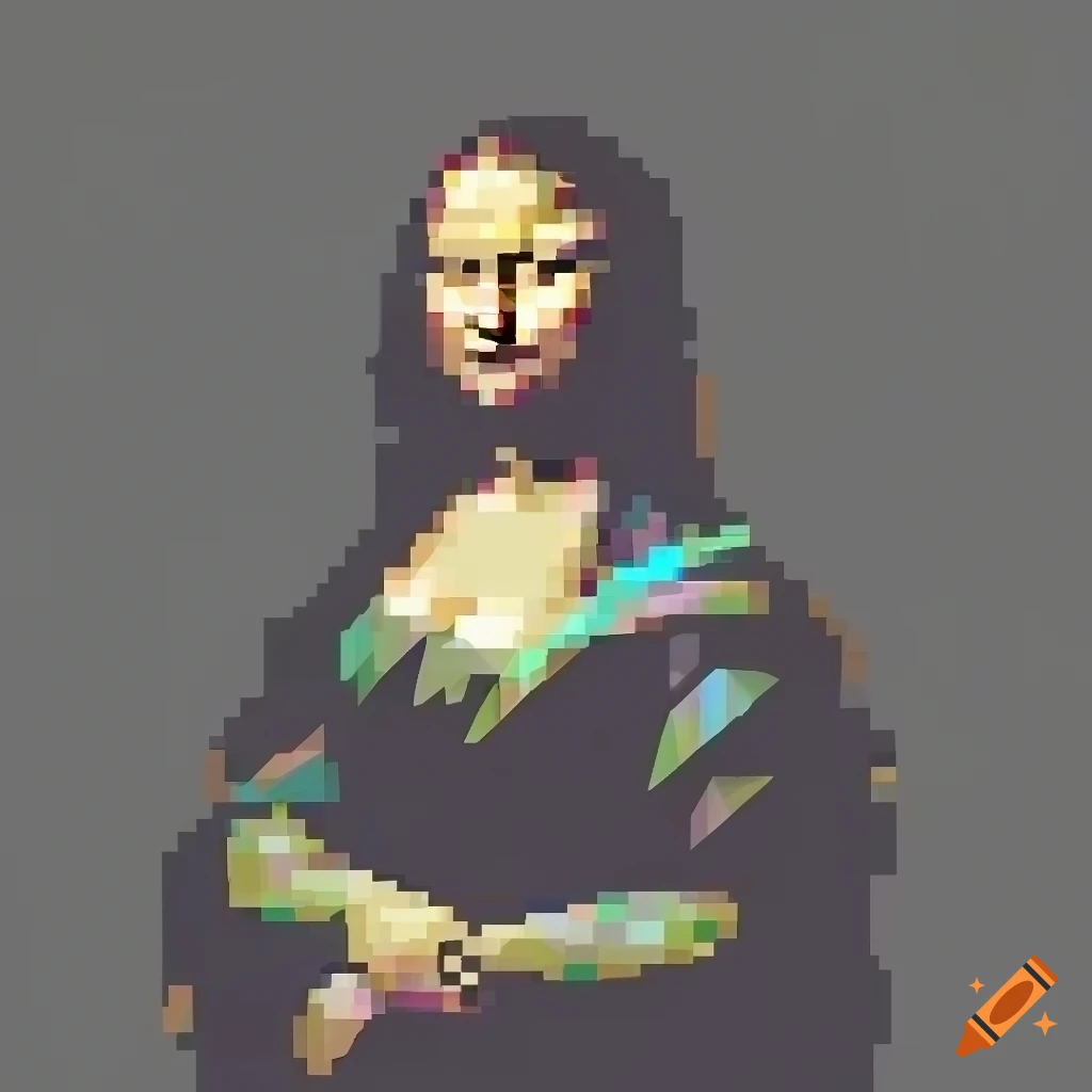 High resolution low polygon mona lisa artwork on Craiyon