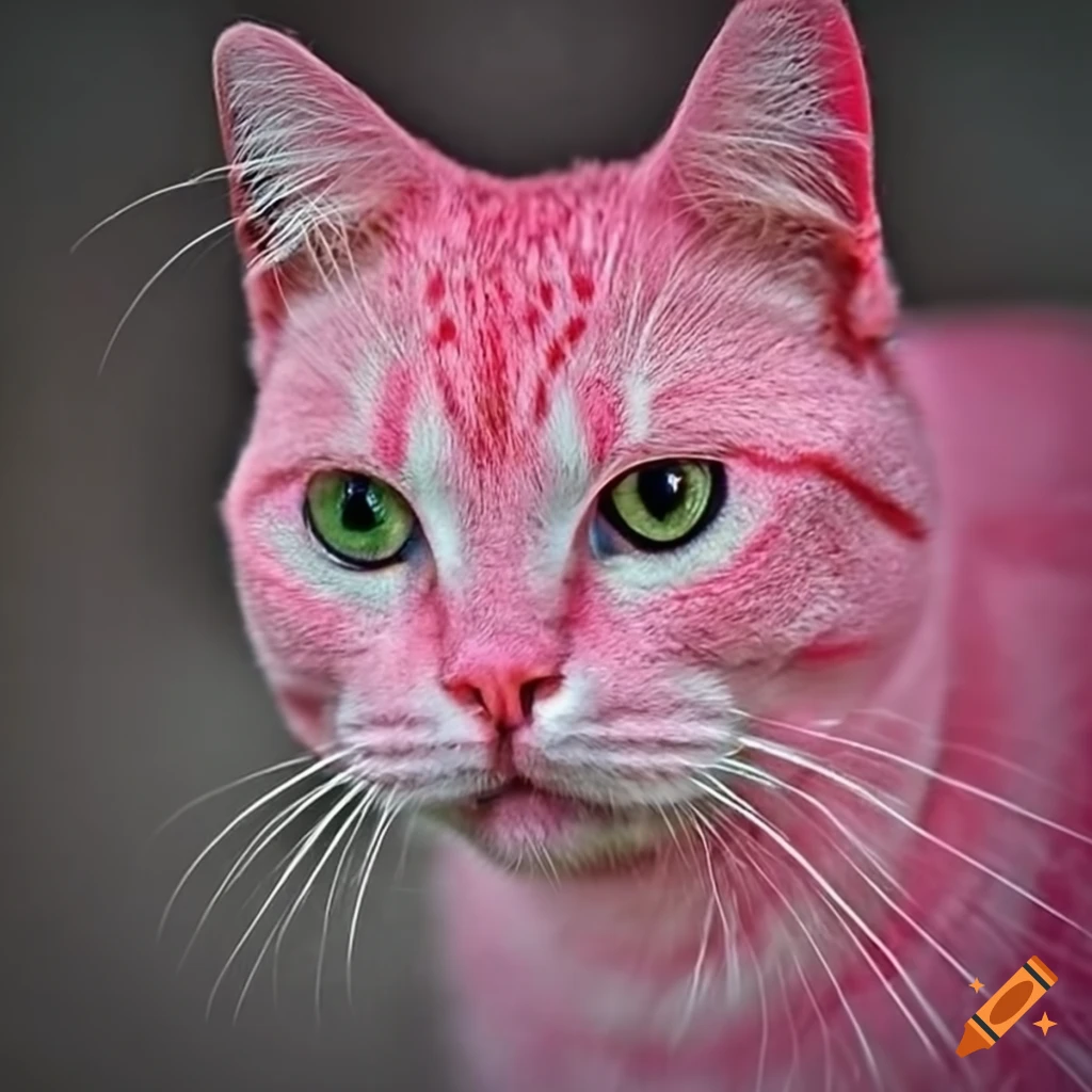 Pink cat on Craiyon