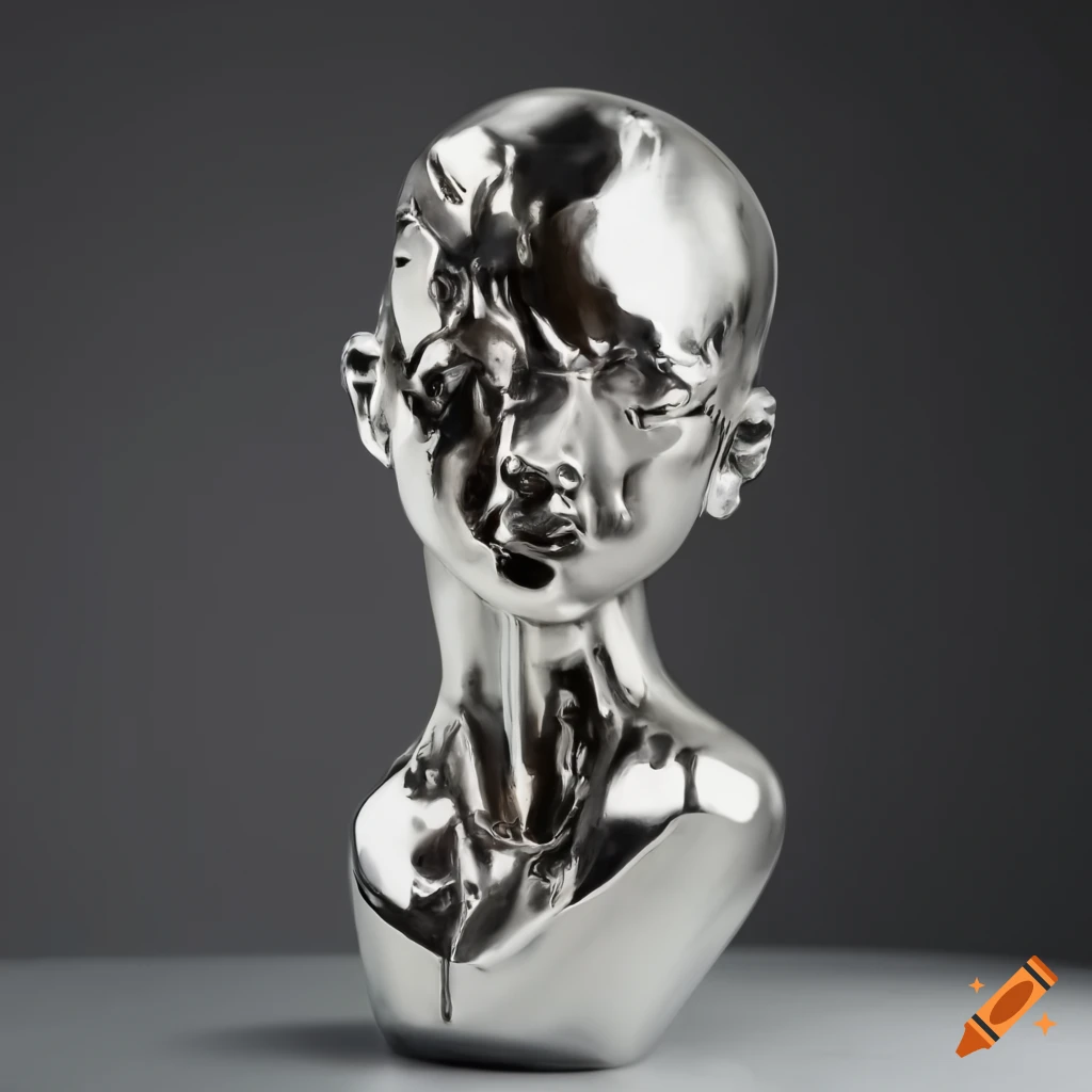 Silver sculpture on Craiyon