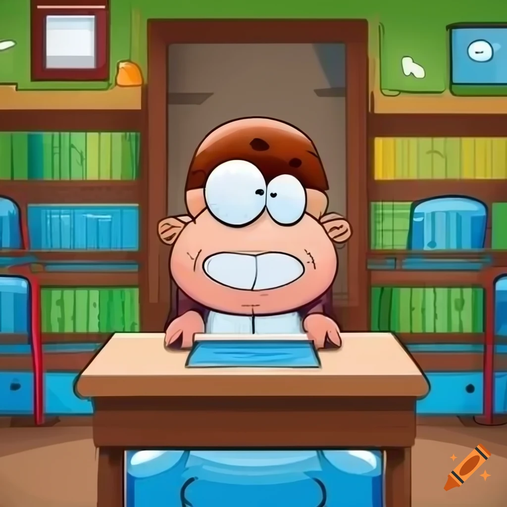 Colorful cartoon of smart students in a classroom on Craiyon