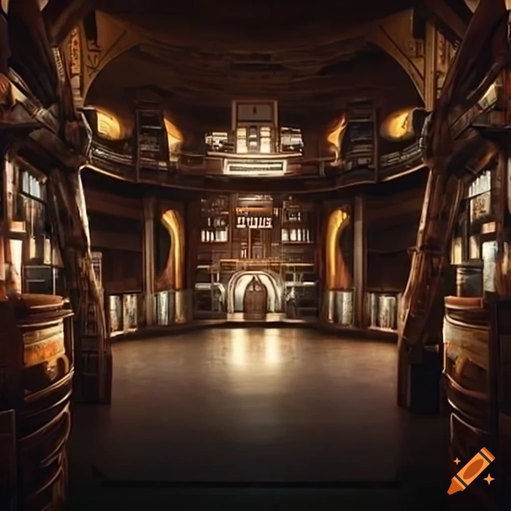 Bbc set science fiction library console room on Craiyon