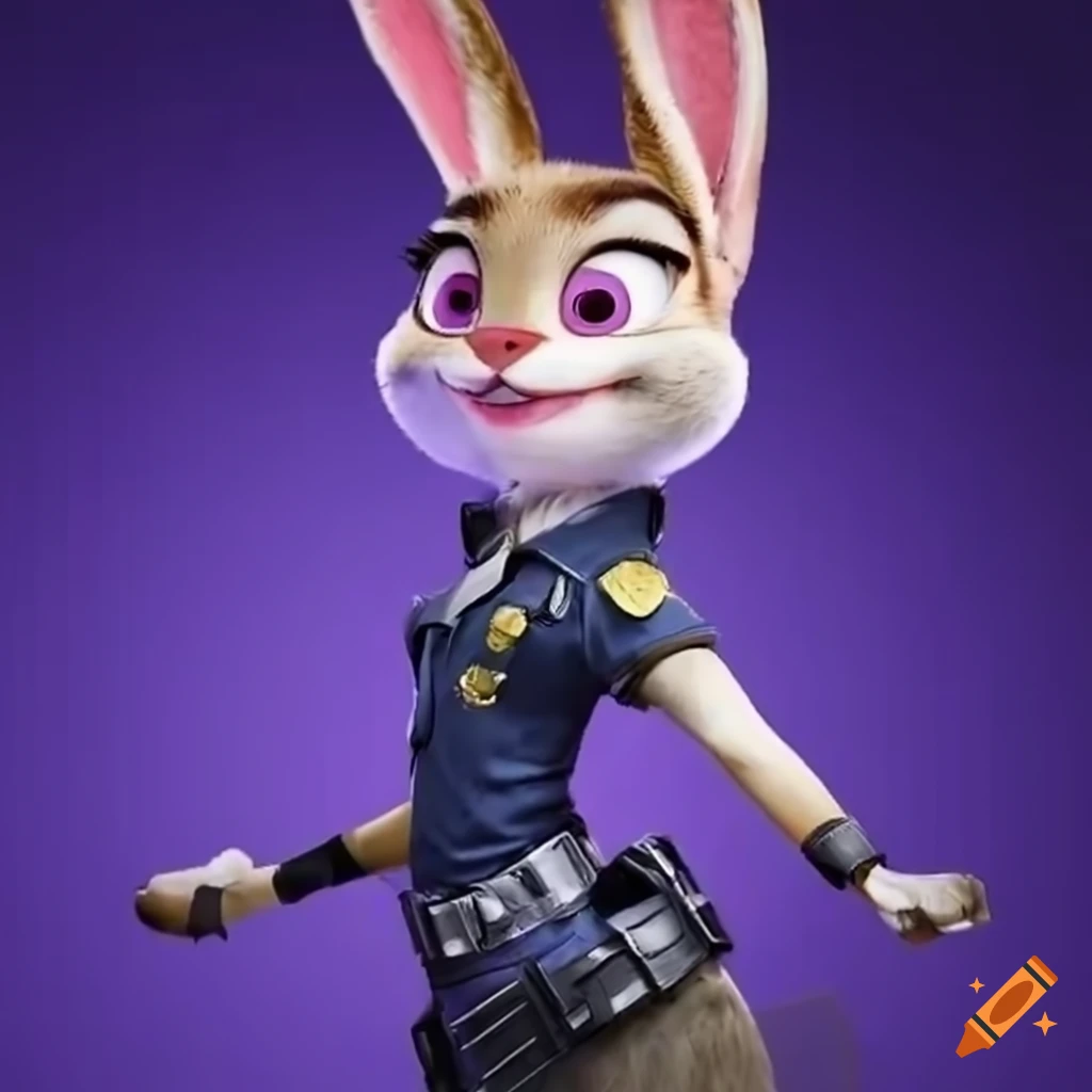 Zootopia judy rabbit in police suit on Craiyon