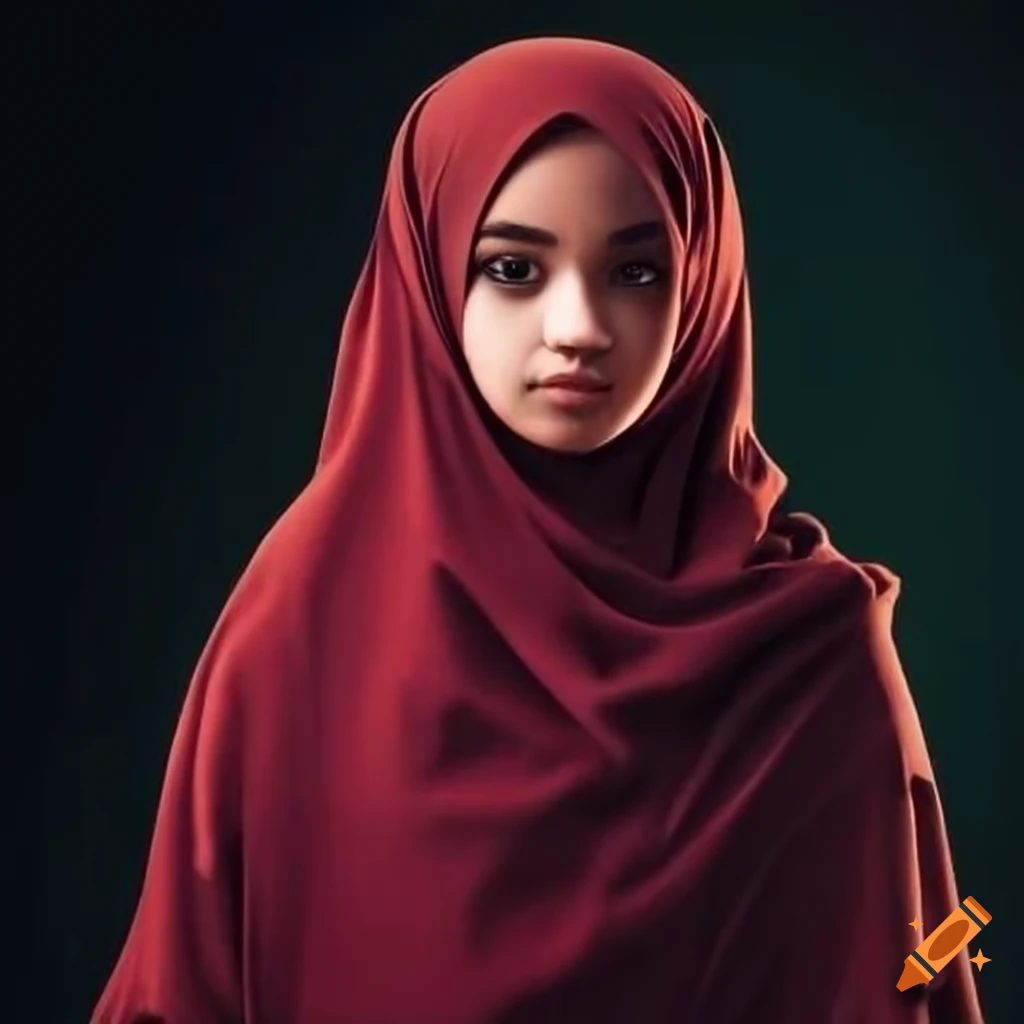 Side pose of muslim girls standing on Craiyon