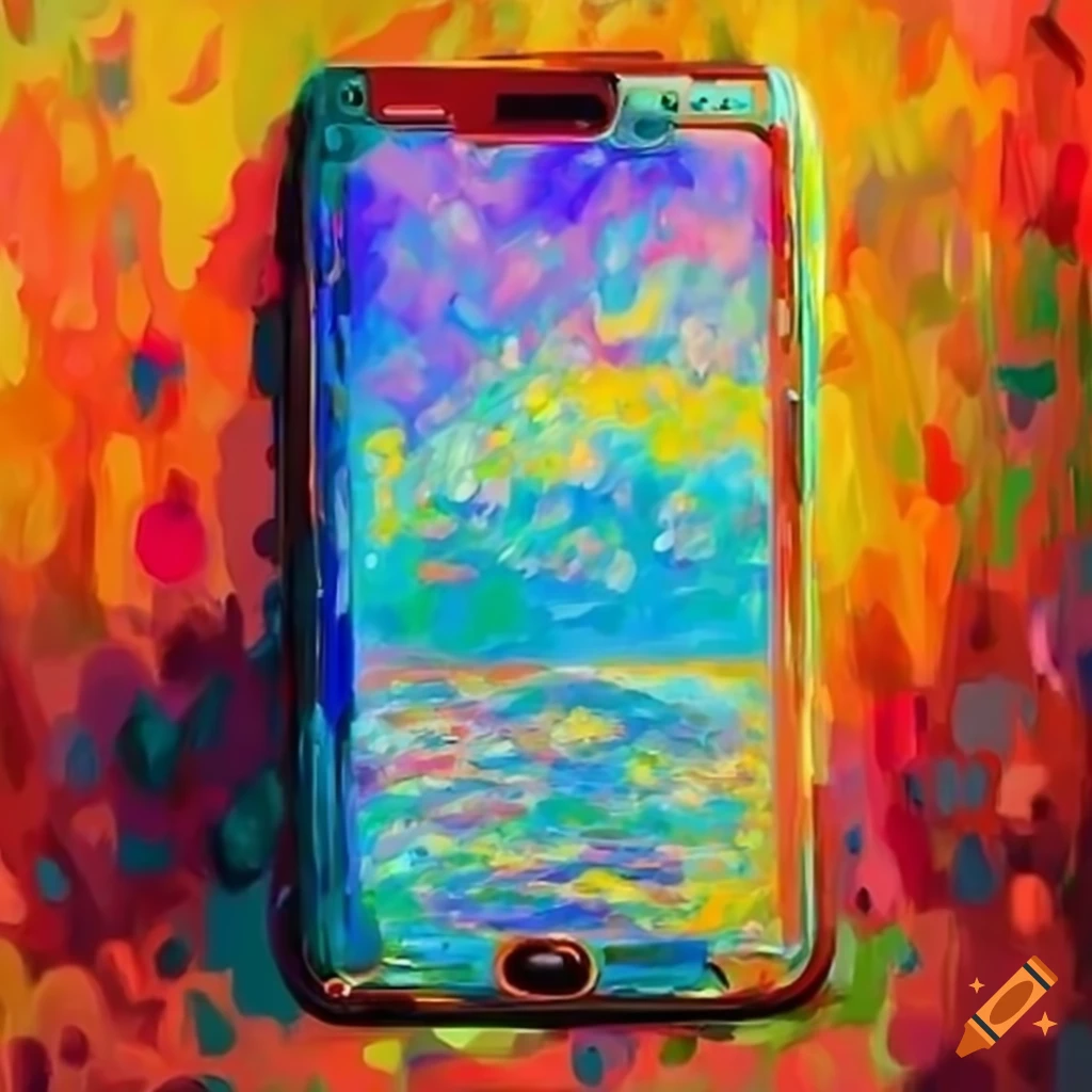 Smartphone painting in a monet style on Craiyon