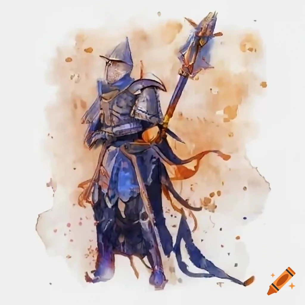 Brave knight in shining armor standing tall and proud on Craiyon