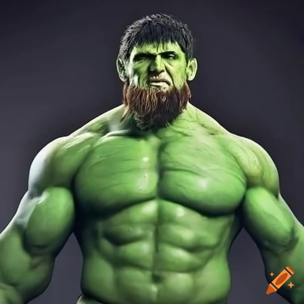 Muscular man resembling the hulk on Craiyon