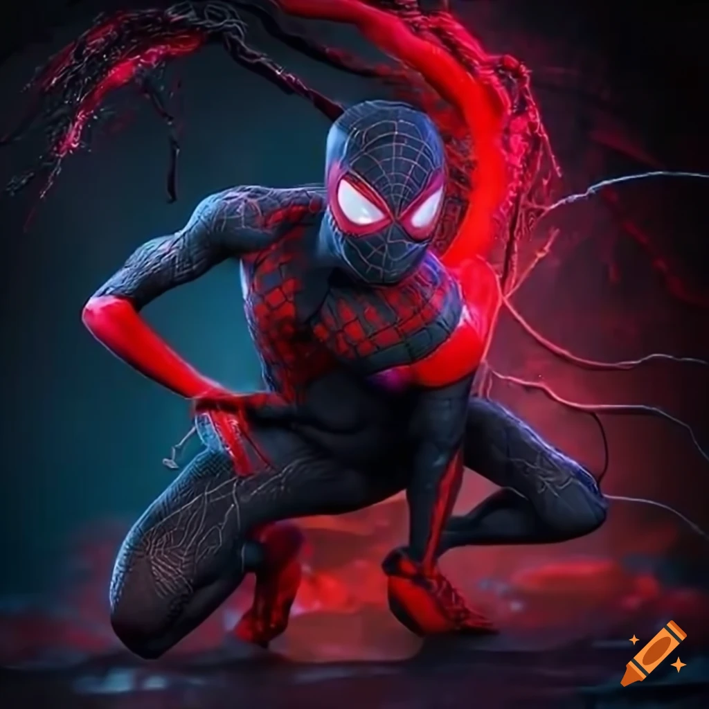 Symbiote ninja miles morales on Craiyon