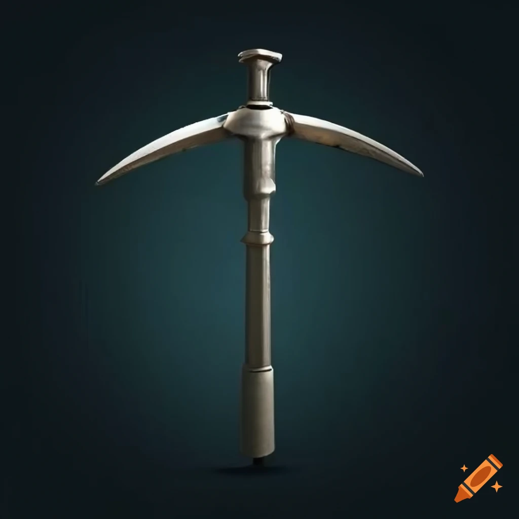 Metal pickaxe tool on Craiyon