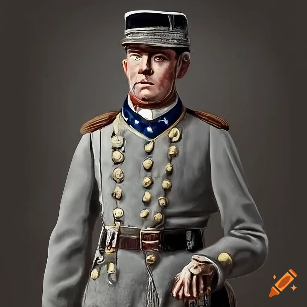 Confederate officer in a detailed 1862 uniform on Craiyon