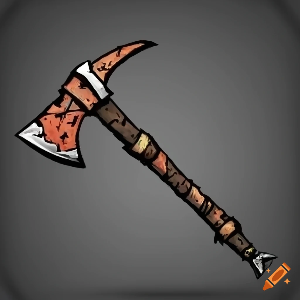 Darkest dungeon style straight 90 degrees dagger axe weapon on Craiyon
