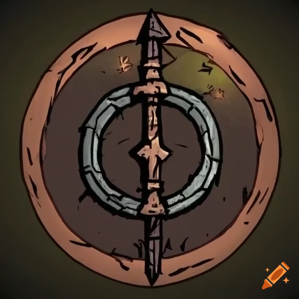 Darkest dungeon astronomy measuring circle weapon style design on Craiyon