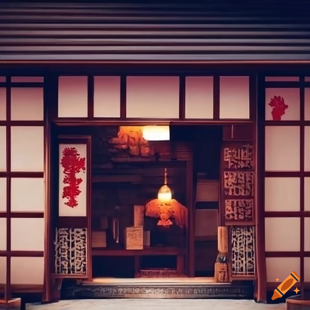 Traditional japanese shop setting on Craiyon