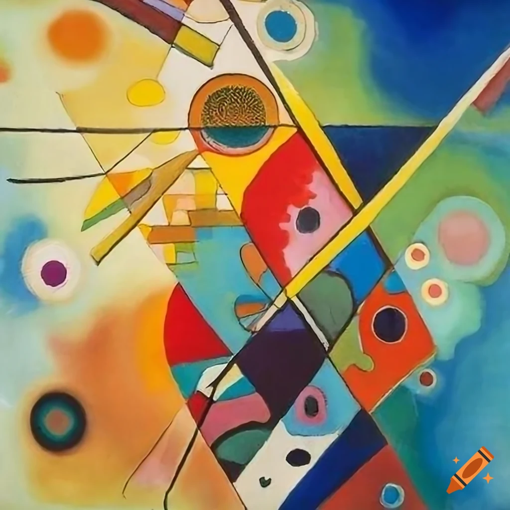 Abstract art inspired by Kandinsky's Russian avant-garde style on Craiyon