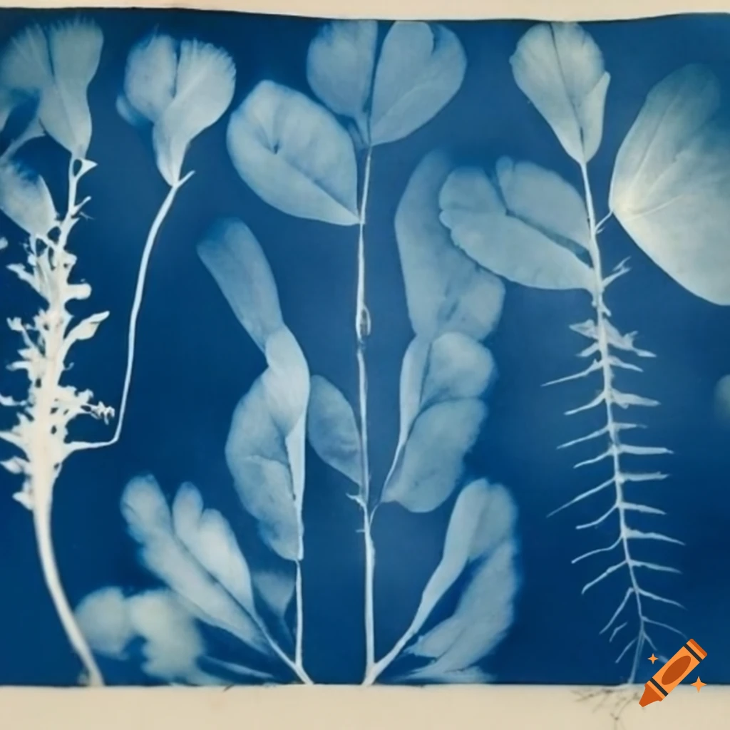 Cyanotype of a unique plant species on Craiyon