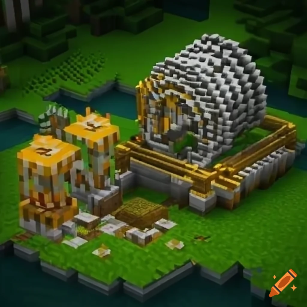 Minecraft modpack with mechanical energy and a big wheel in a hangar on ...