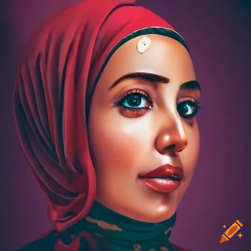 Female moroccan chef wearing hijab on Craiyon