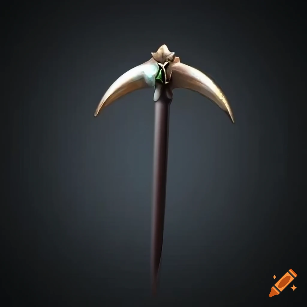 Magical metal pickaxe on black background on Craiyon