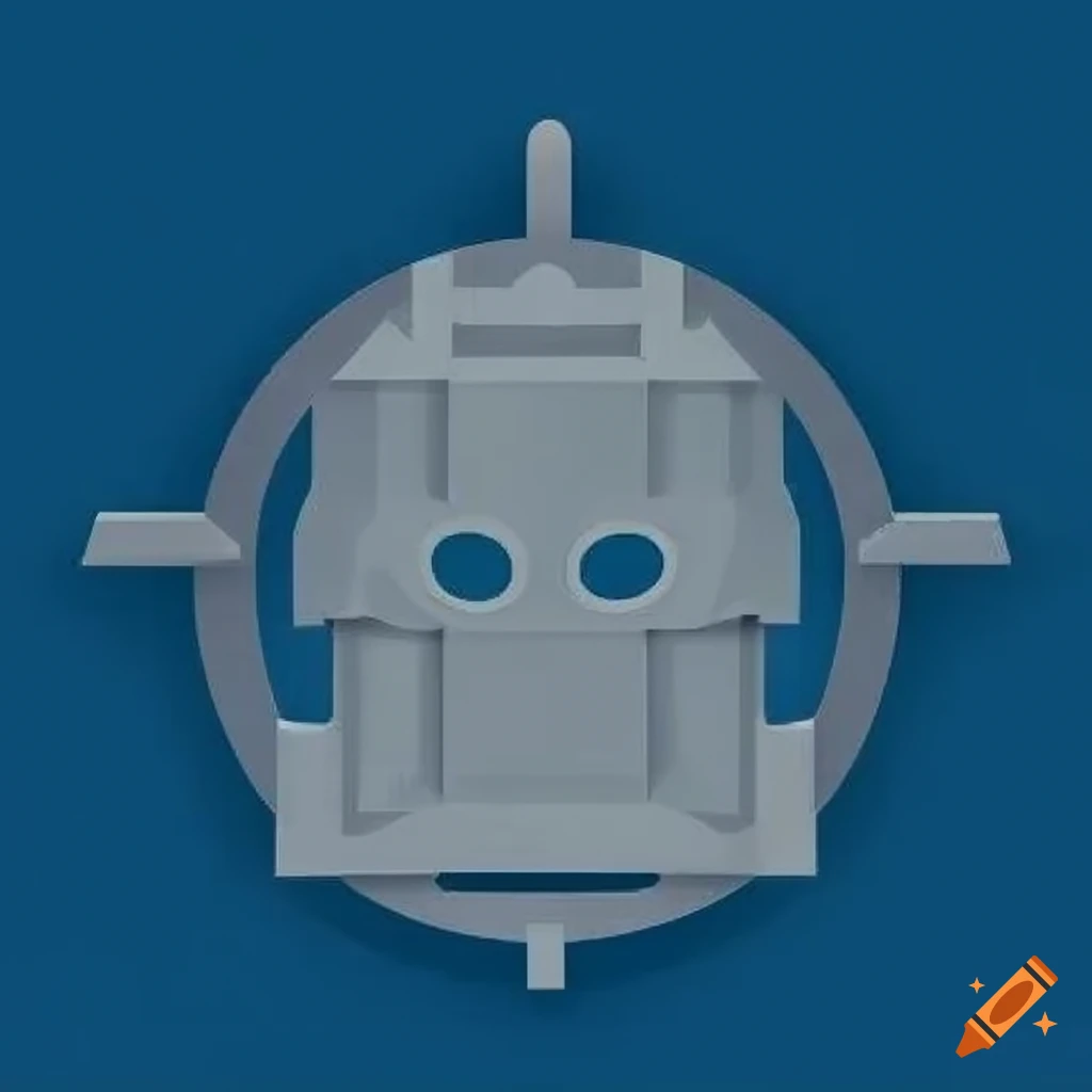 Dark gray engineer's emblem on a blue background on Craiyon