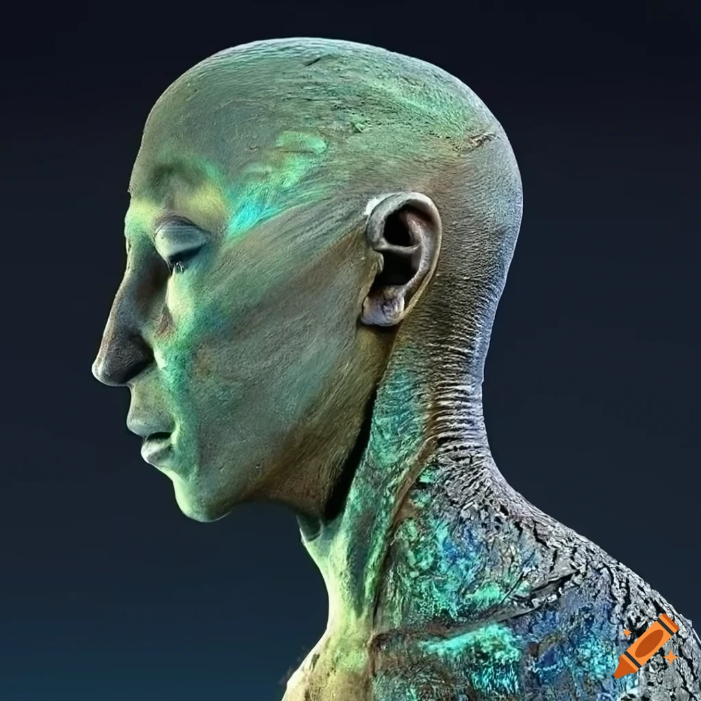 Human-like species with iridescent skin and bioluminescent patterns ...