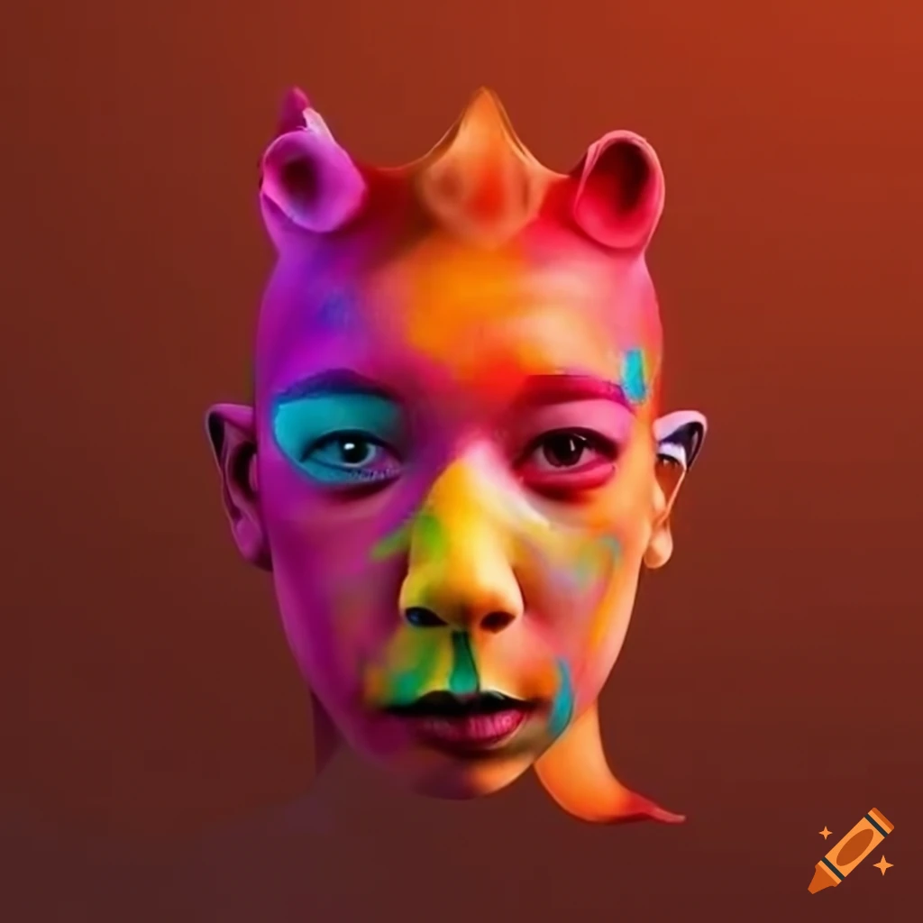 Abstract hybrid design in colorful graphics on Craiyon